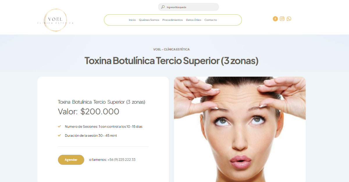 Toxina Botulínica Tercio Superior (3 zonas) - VOEL Centro de Estética...